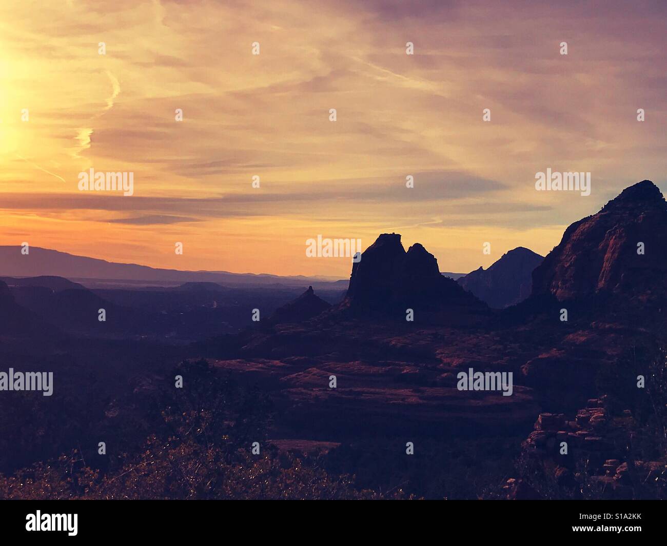 Sedona red rocks at sunset Stock Photo - Alamy