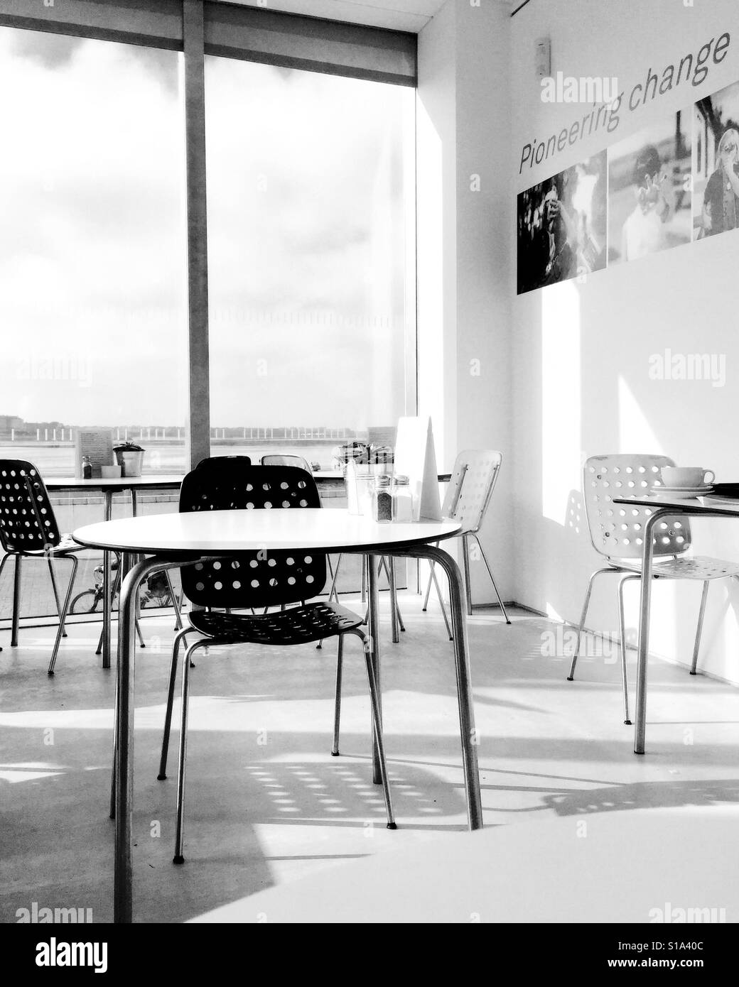 Cafe interior Black and White Stock Photos & Images - Alamy