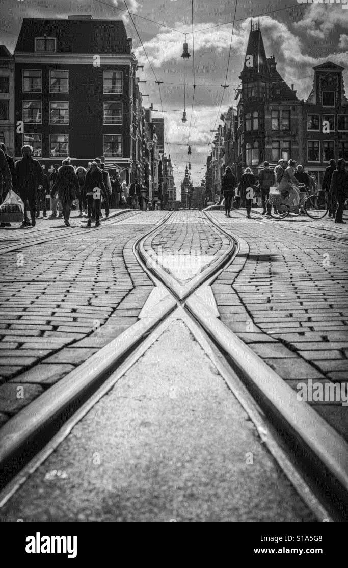 Rail tram Black and White Stock Photos & Images - Alamy