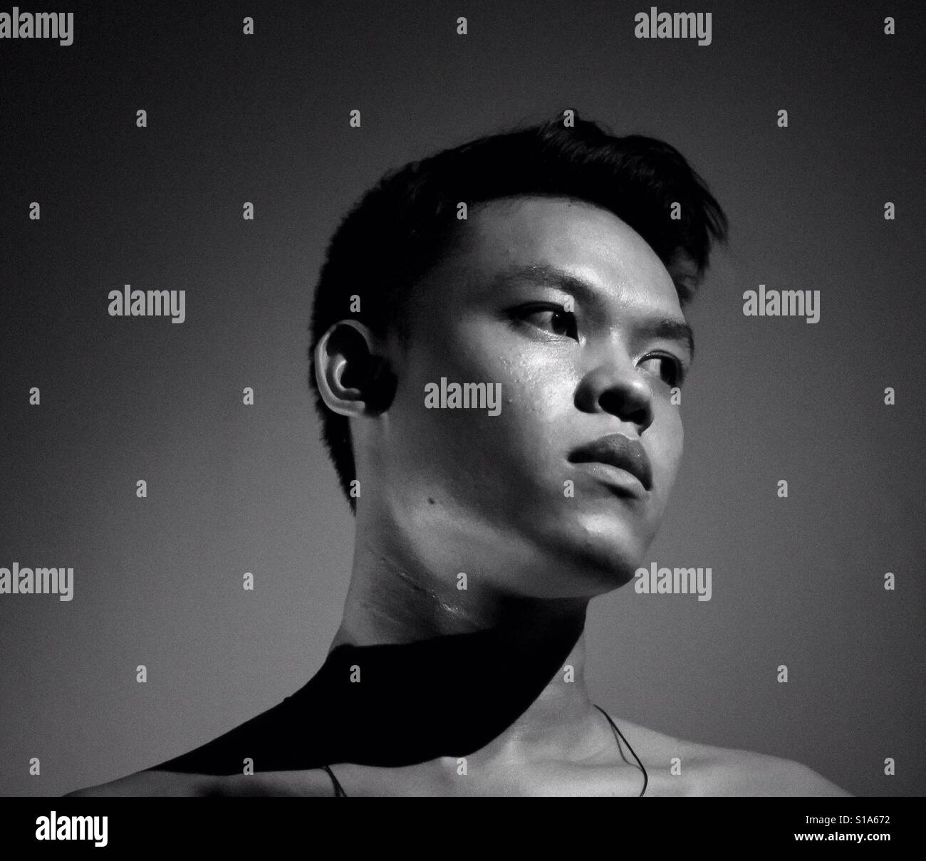 The Face of Asean Young Man Stock Photo - Alamy