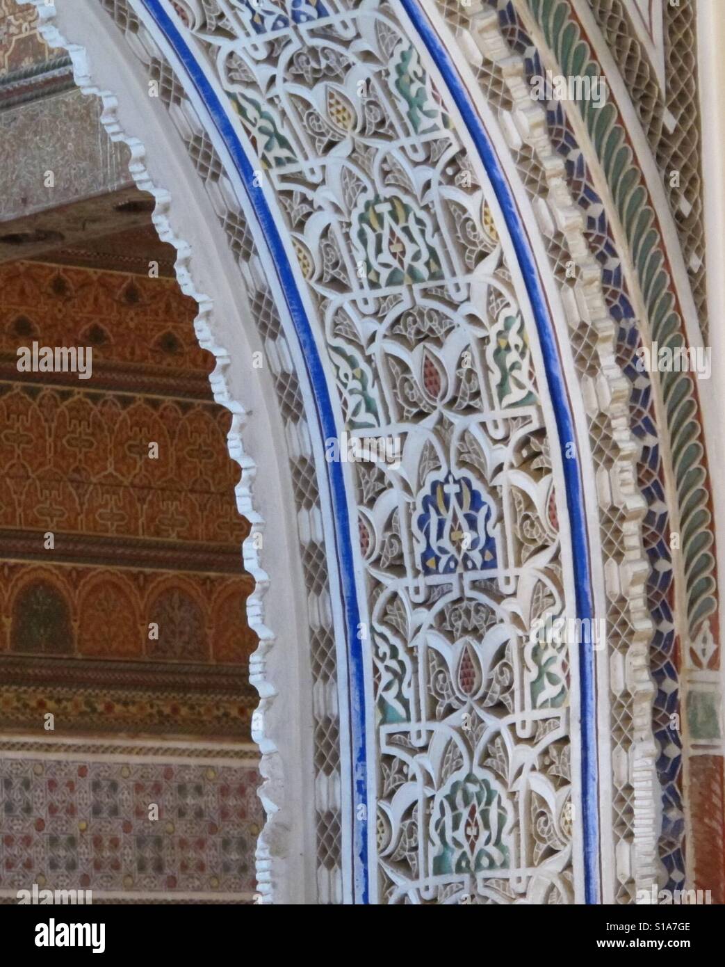 Moroccan plaster carving Stock Photo - Alamy