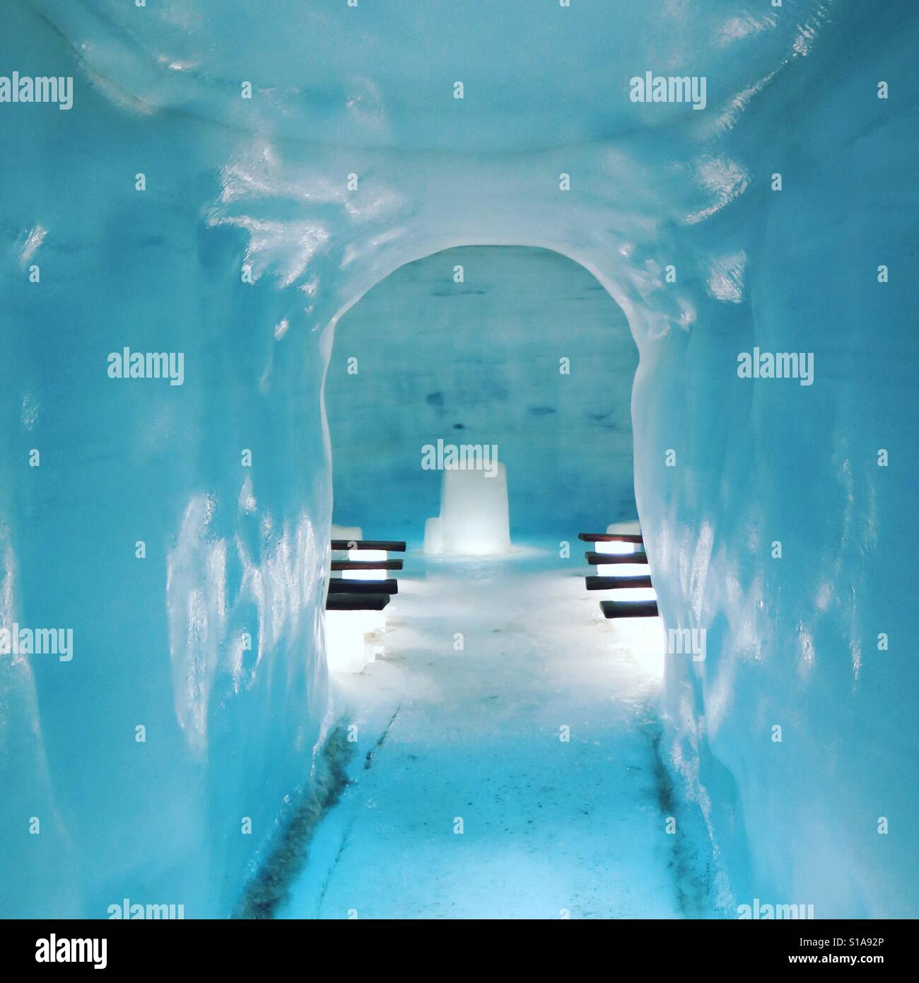 Entrance to the ice chapel, Iceland Stock Photo - Alamy