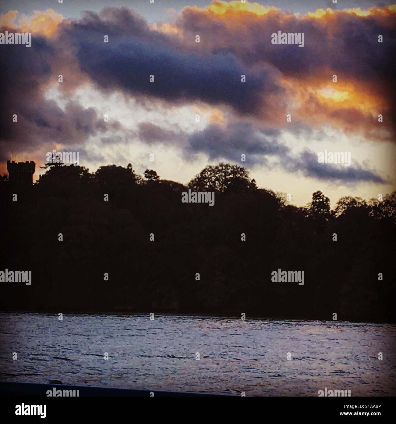 Sunset on Windermere Stock Photo - Alamy