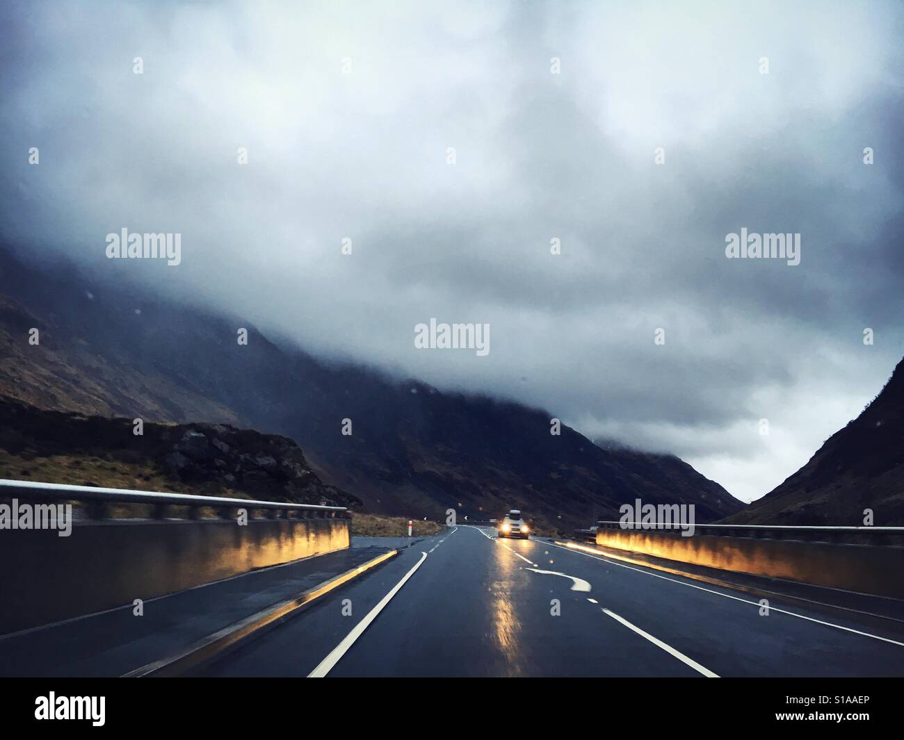 Scottish highlands drive rain hi-res stock photography and images - Alamy