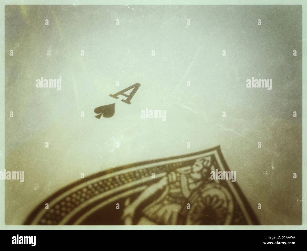 Ace Pikes (Spades) Card in Playing Card Game with White Background ...