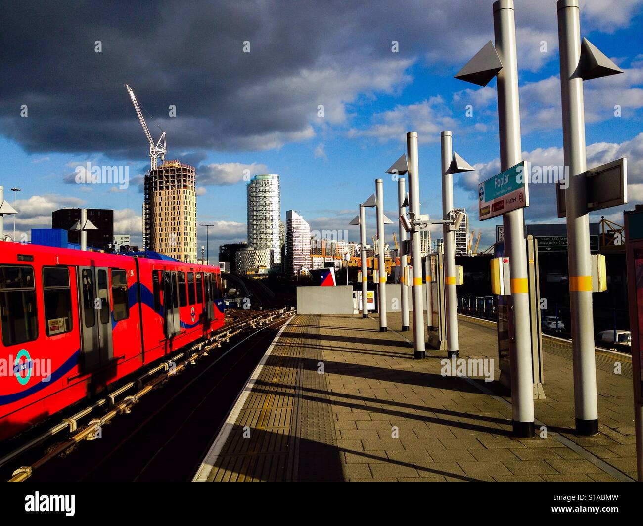 Poplar DLR station Stock Photo - Alamy