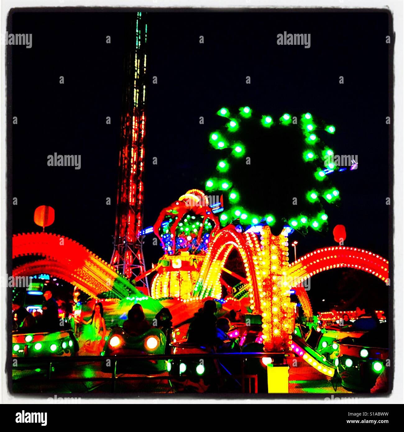 Fairground Lights Night Stock Photos & Fairground Lights Night Stock ...