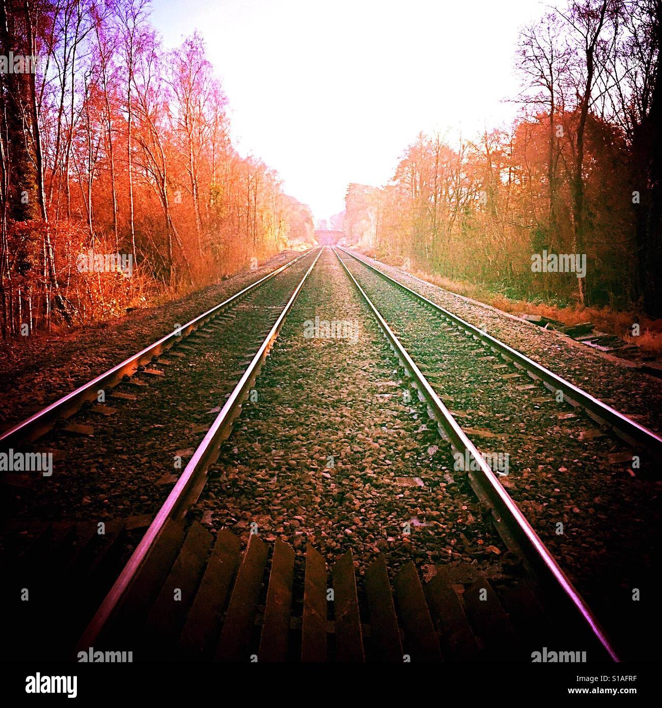 Rail travel train tracks Stock Photo - Alamy