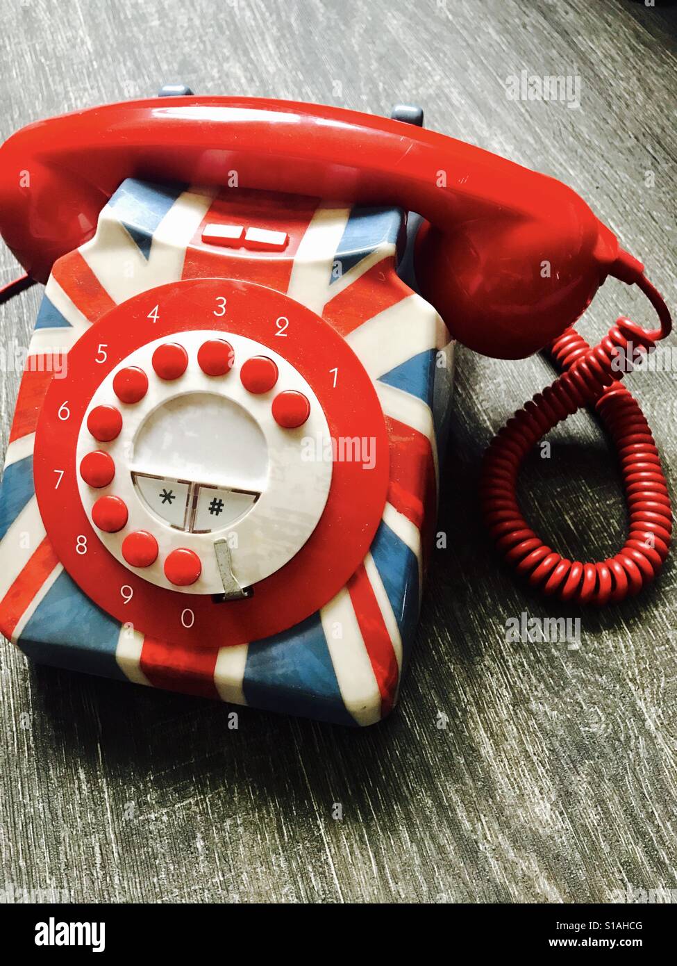 Blue retro phone hi-res stock photography and images - Alamy