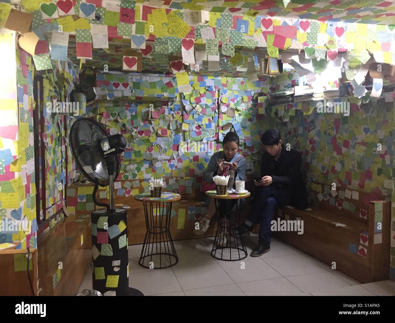 The note cafe, Hanoi Stock Photo - Alamy