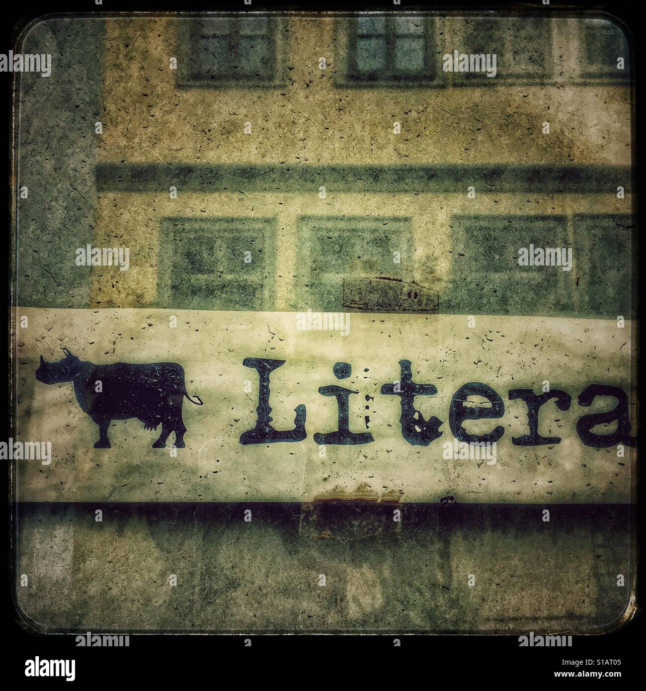 Rhino silhouette and the word Litera Stock Photo - Alamy