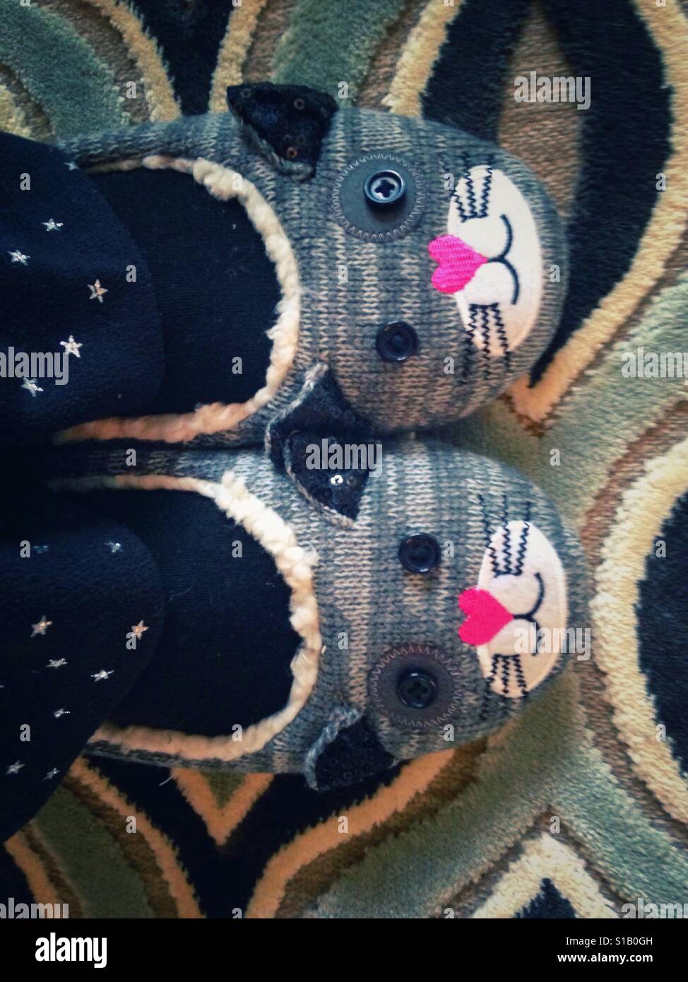 Perrrfect cat slippers Stock Photo - Alamy