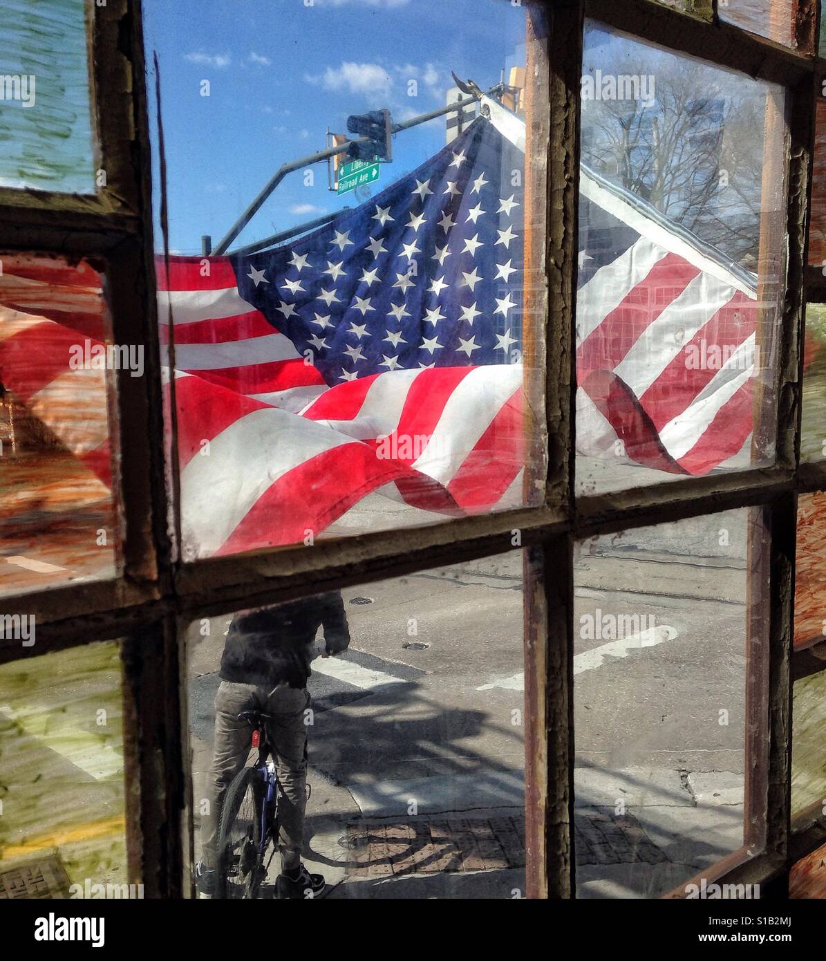 A view flapped in the flag Stock Photo - Alamy