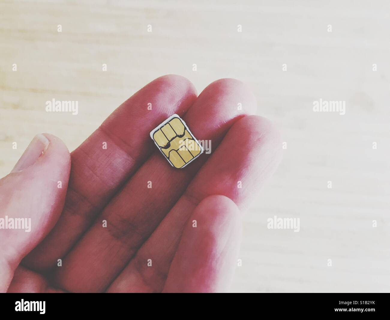 Hand holding a chip Stock Photo - Alamy