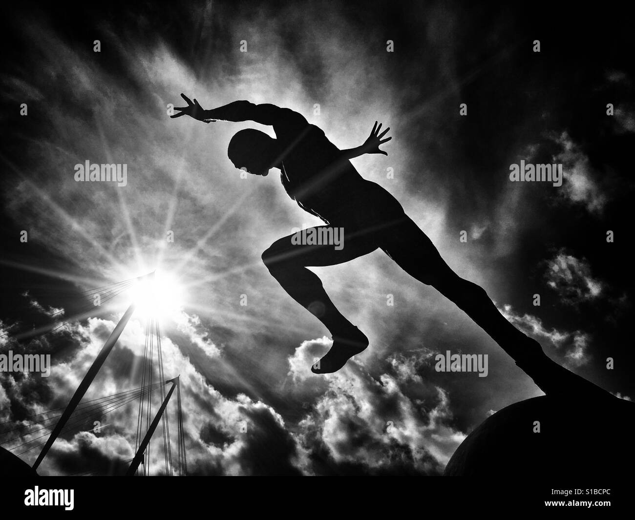 The Runner statue at Sportcity in Manchester (bronze sculpture by Colin ...
