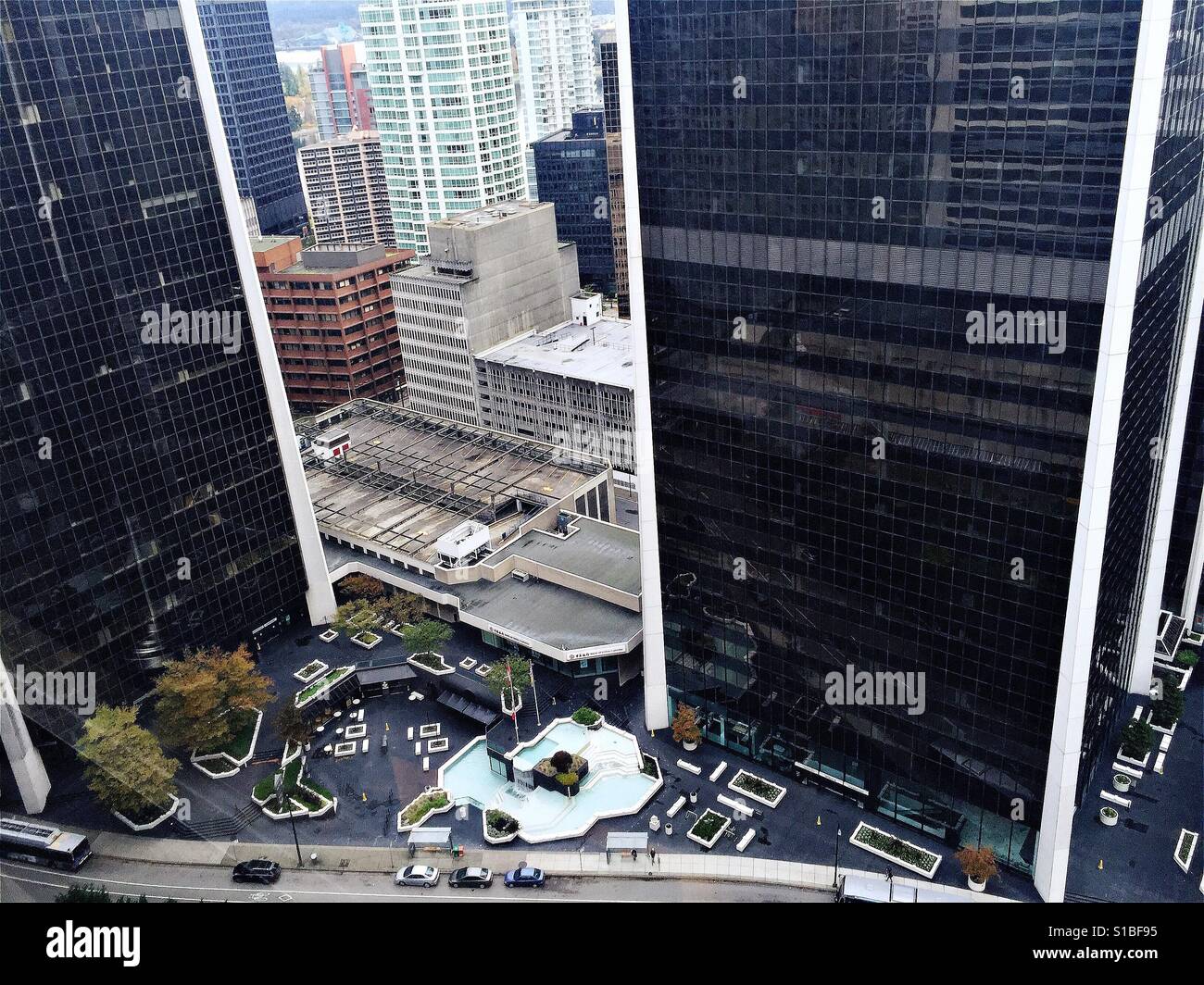 View at downtown Vancouver, BC, from the hotel window Stock Photo - Alamy
