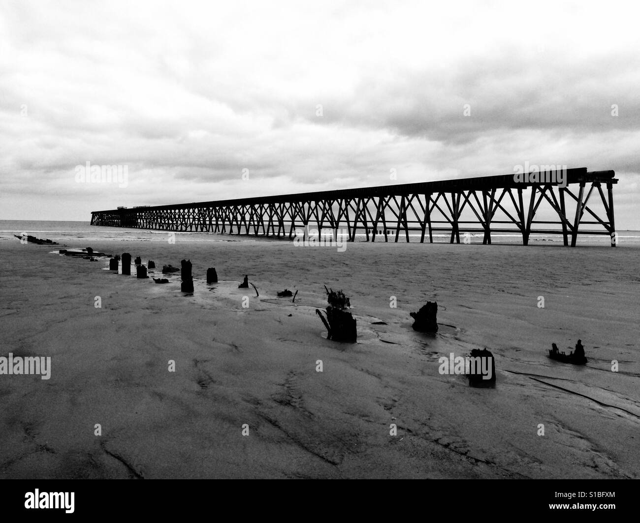 Hartlepool pier Black and White Stock Photos & Images - Alamy