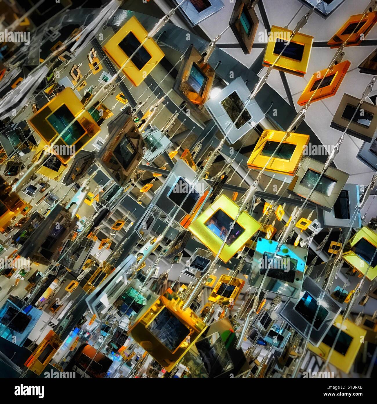 35mm slides hanging on threads to create photography art installation ...