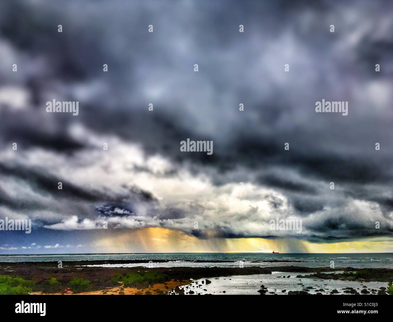 Storm over East Point, a suburb of Darwin in the Northern Territory of ...