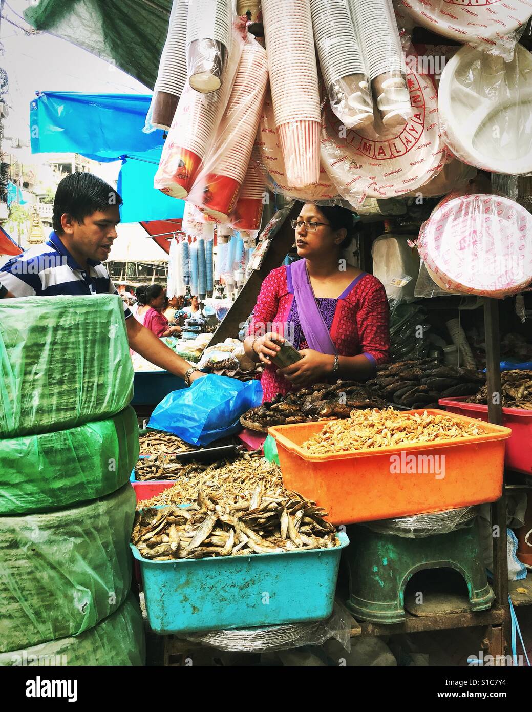 Dry fish in nepali market hi-res stock photography and images - Alamy