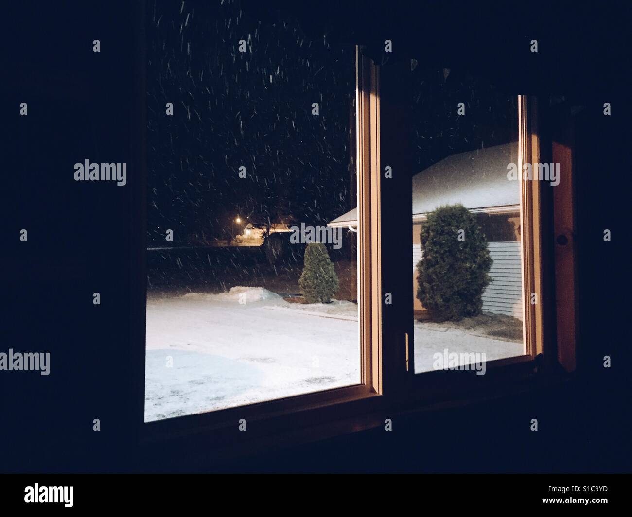 A snowy night Stock Photo - Alamy