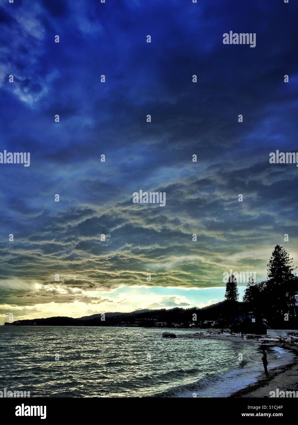 Overcast sky at the beach. Sunset Clouds Stock Photo - Alamy