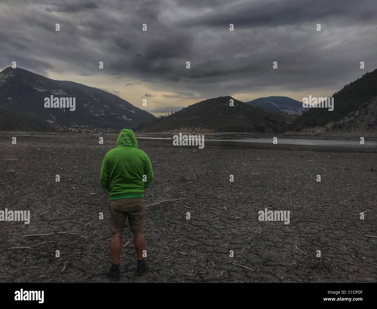 Sad man Lake of Castillon France Stock Photo - Alamy