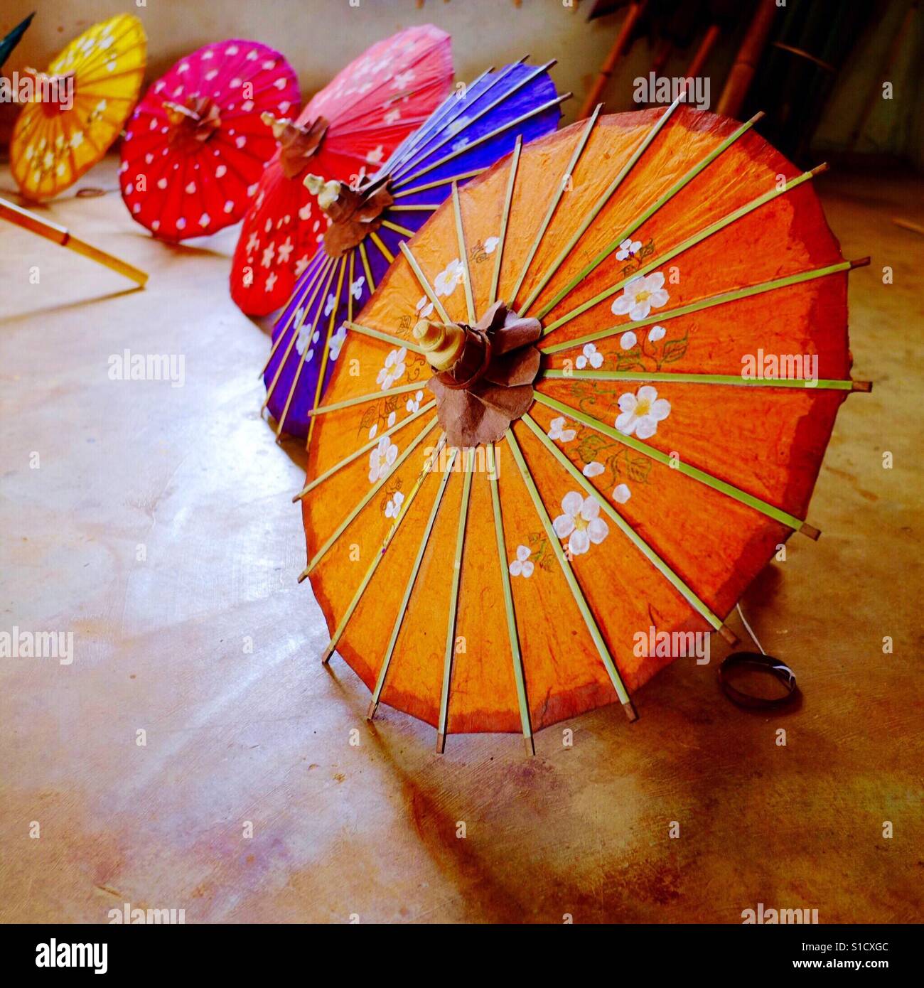 Traditional Asian umbrellas Stock Photo - Alamy