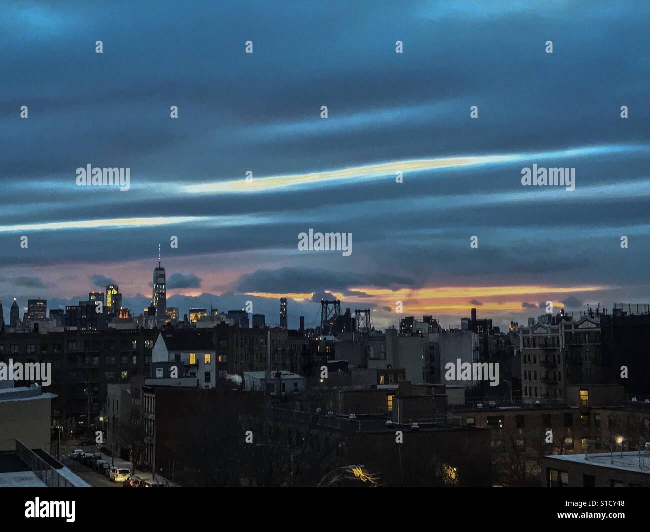 After dusk in NYC Stock Photo - Alamy
