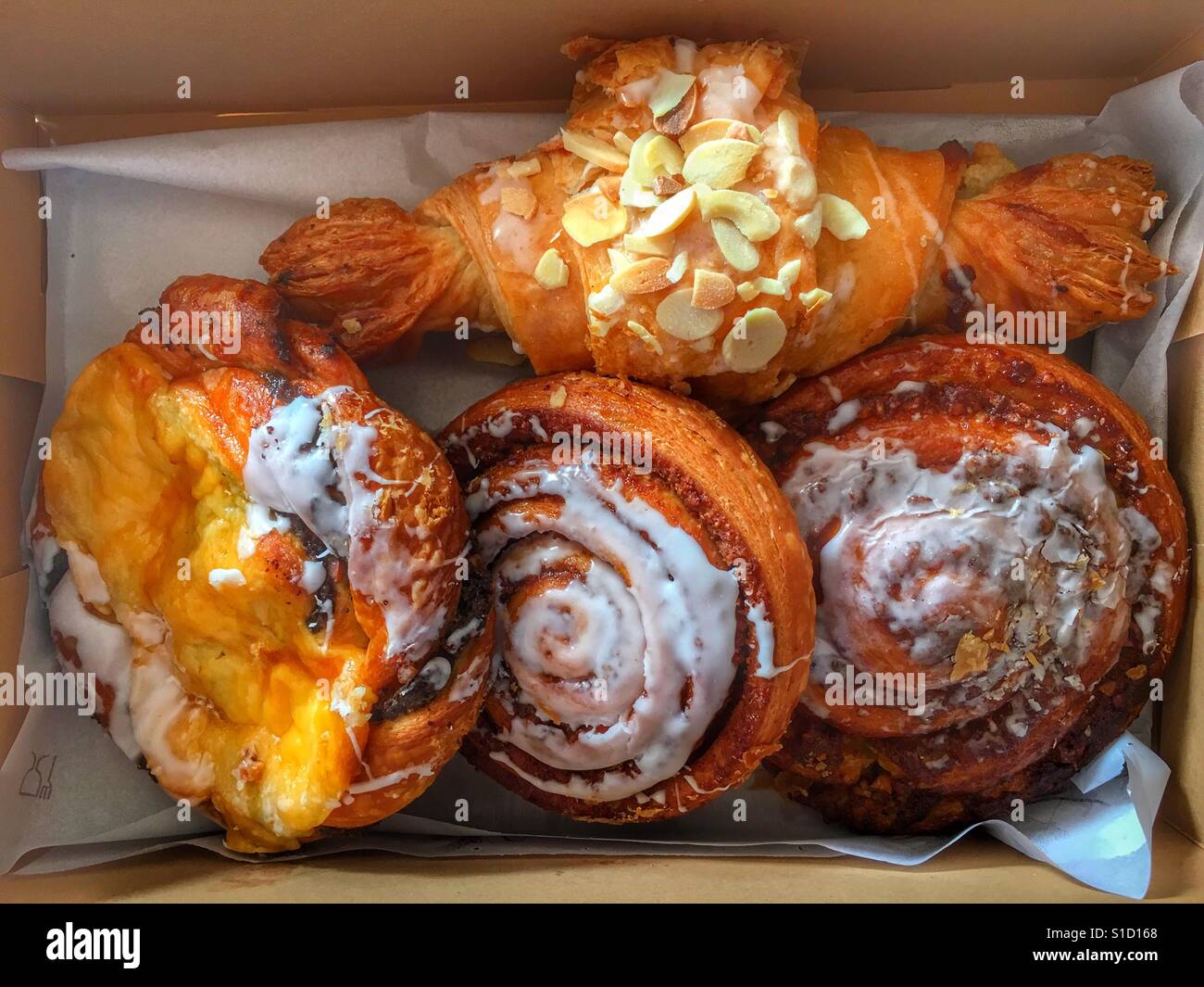 Pastries in a box Stock Photo - Alamy