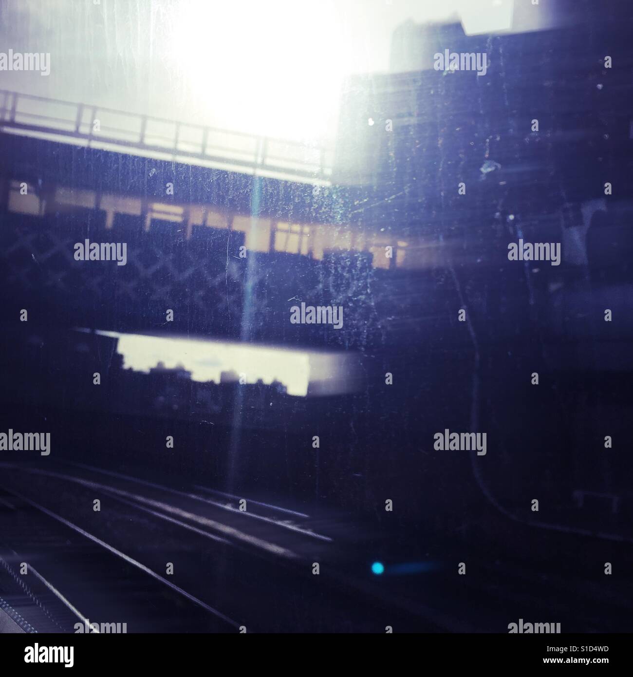 View from a moving train Stock Photo - Alamy