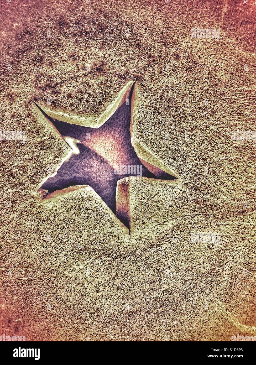 Star, carved into a ceramic pot Stock Photo - Alamy