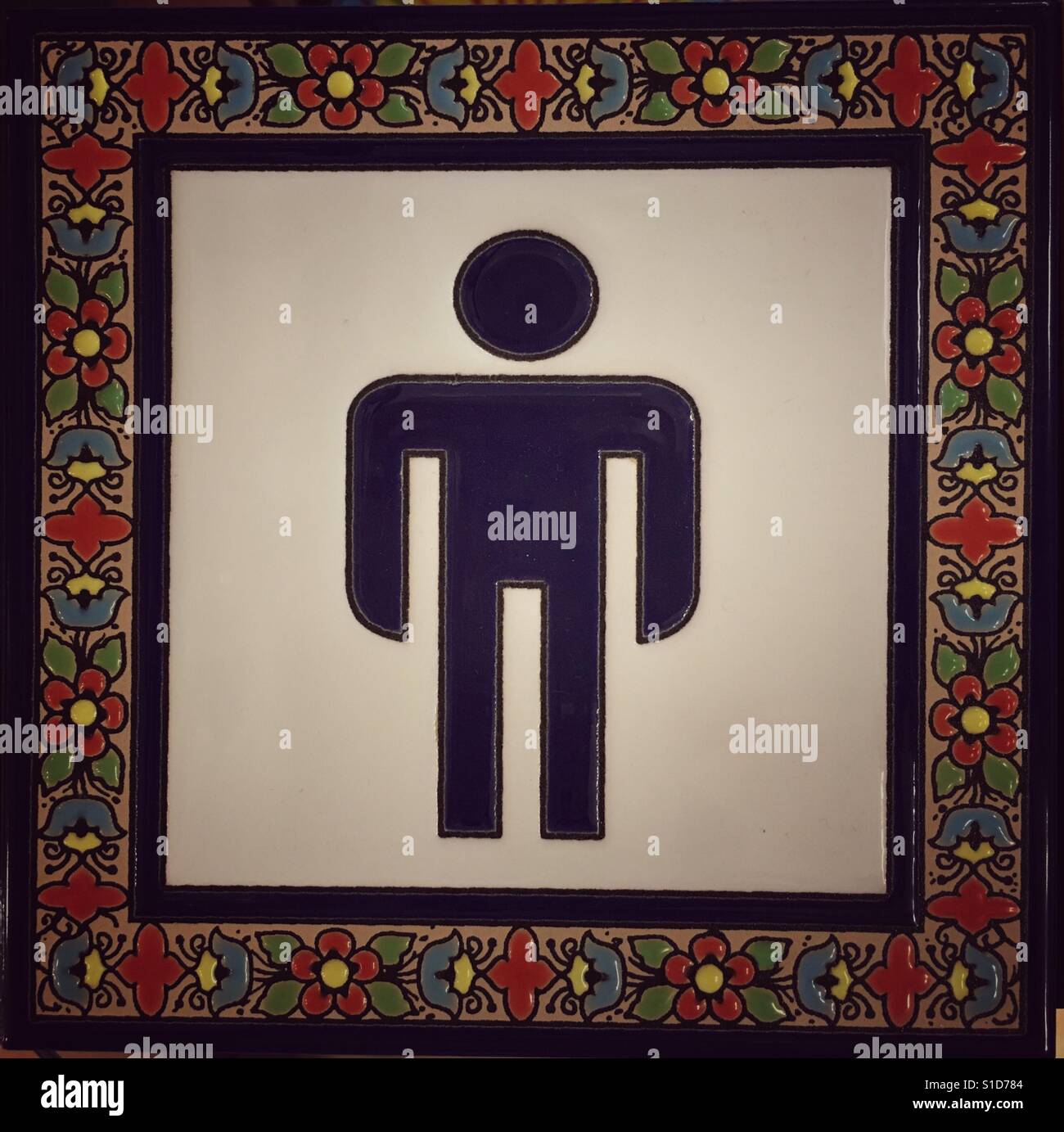 Ceramic tile sign for men's toilet Stock Photo - Alamy