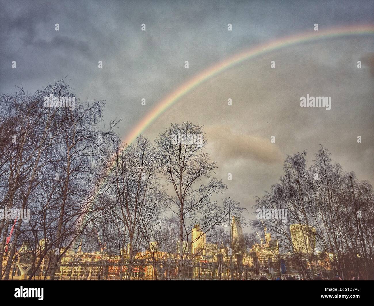 Rainbow over London Stock Photo - Alamy