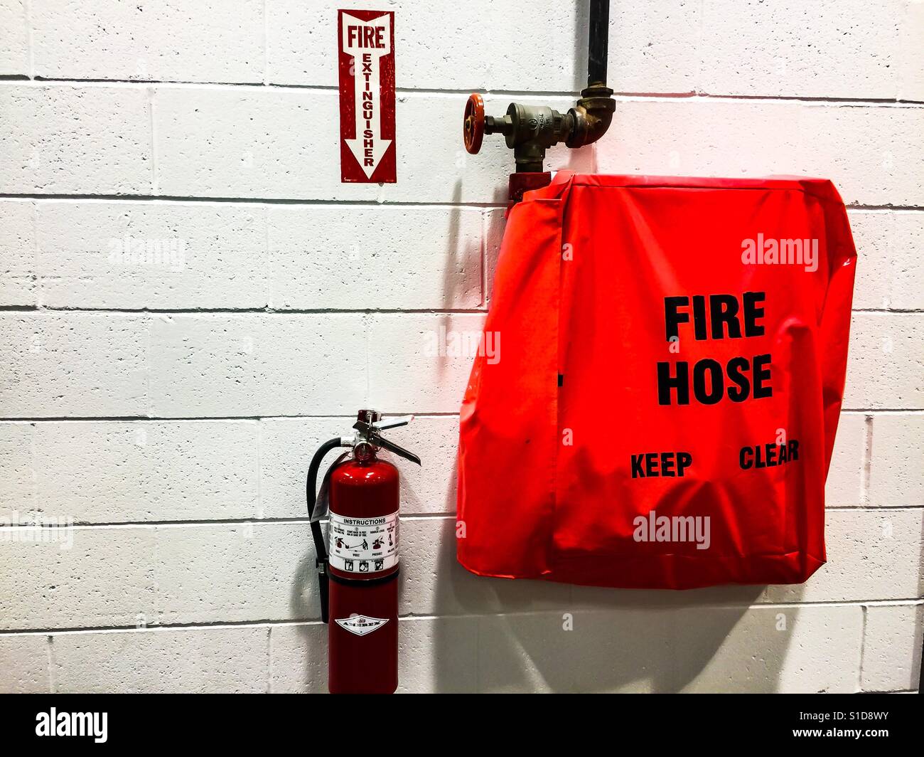 Fire safety equipment Stock Photo - Alamy