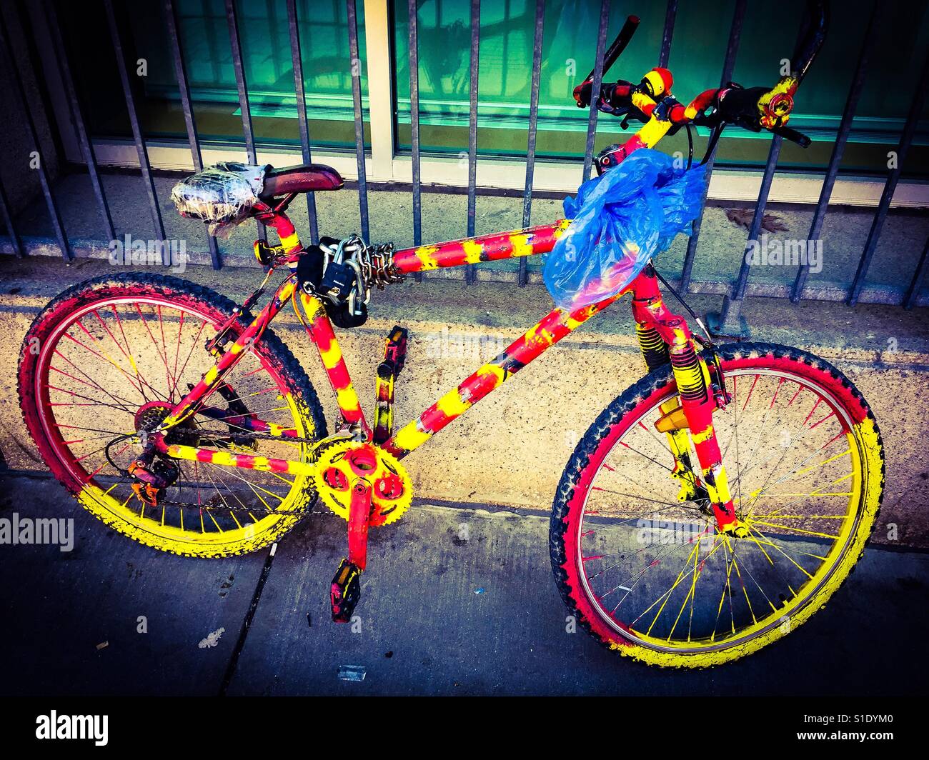 Bike in psychedelic colours Stock Photo - Alamy