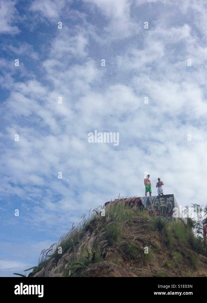 Two guys hiking, Oahu, Hawaii Stock Photo - Alamy