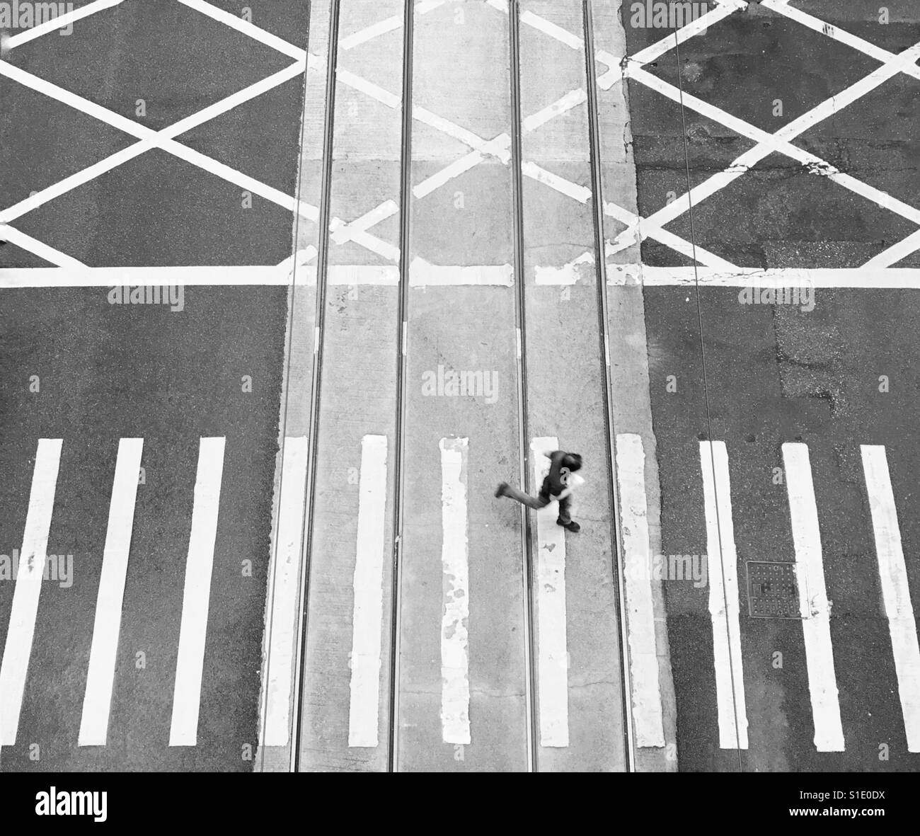 Scene running across Black and White Stock Photos & Images - Alamy