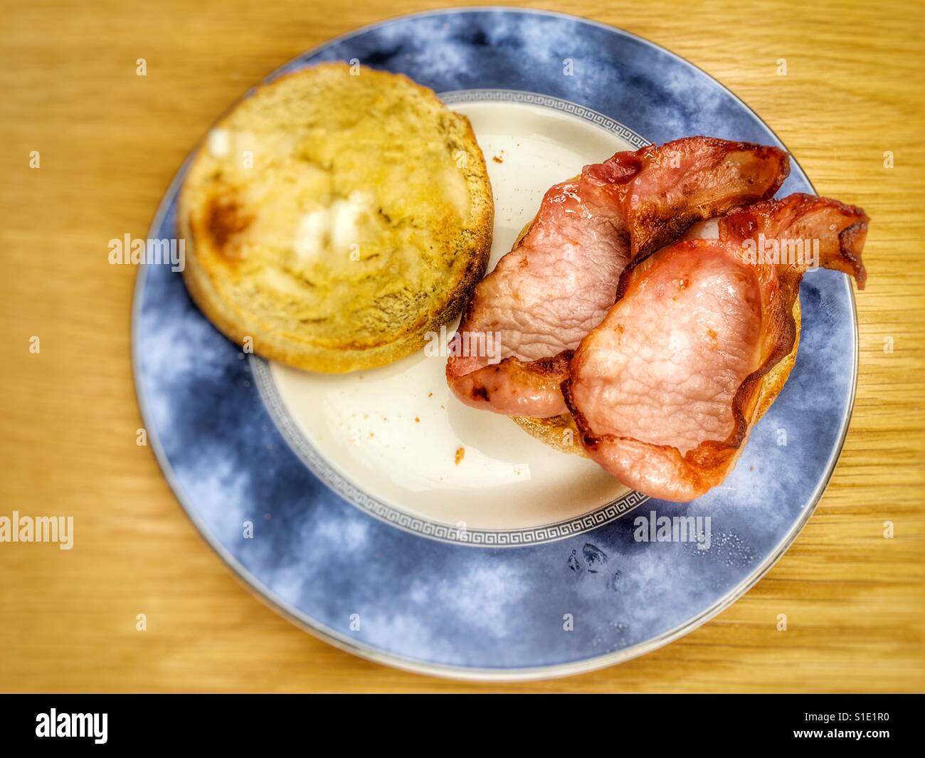 Grilled bacon muffin Stock Photo - Alamy