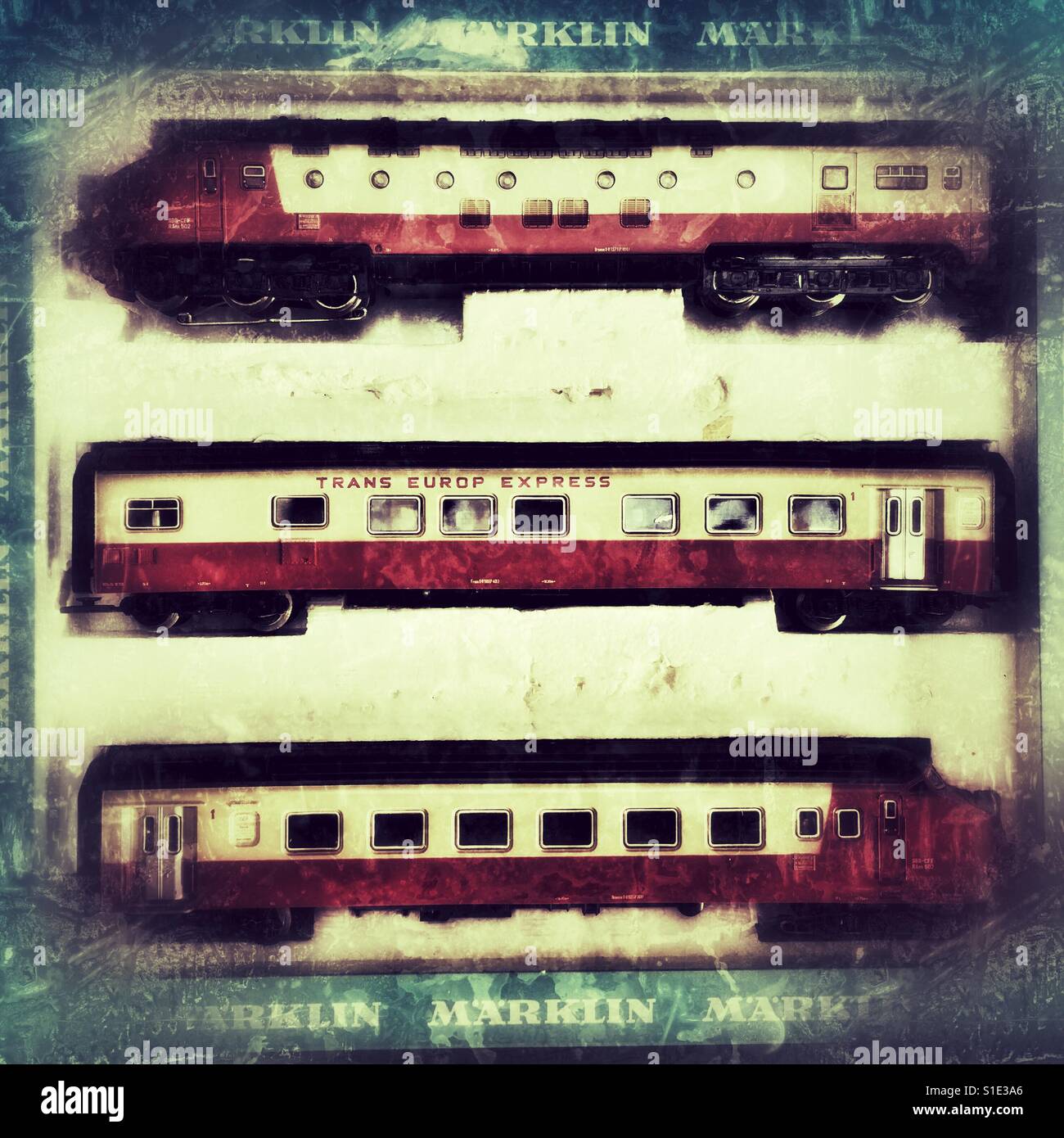 Marklin Trans Europe Express model train set Stock Photo - Alamy