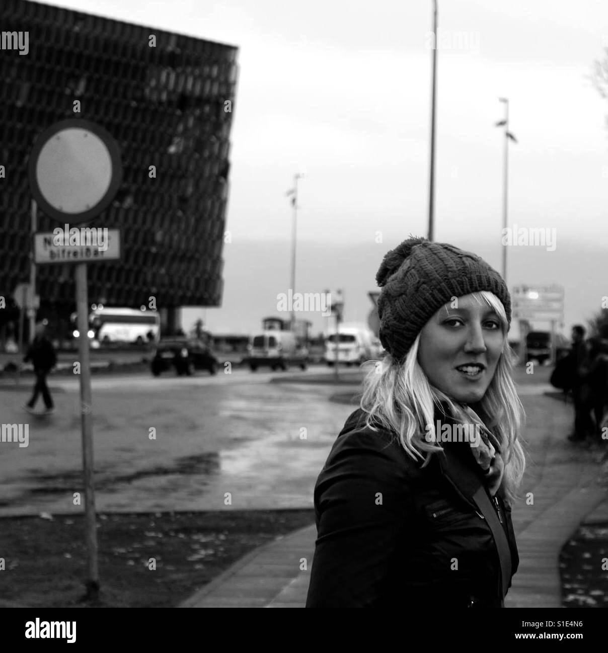 Looking back to camera Black and White Stock Photos & Images - Alamy