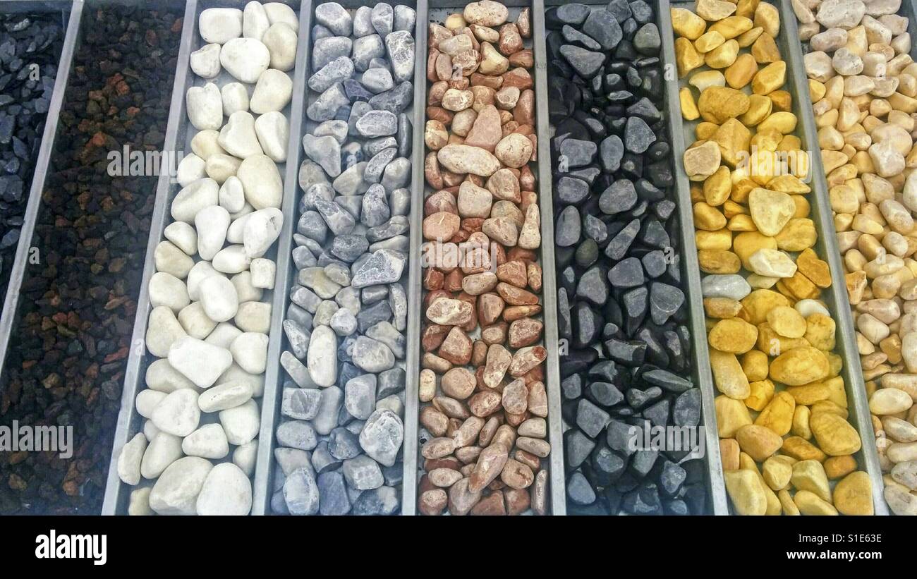 Display with different stones Stock Photo - Alamy