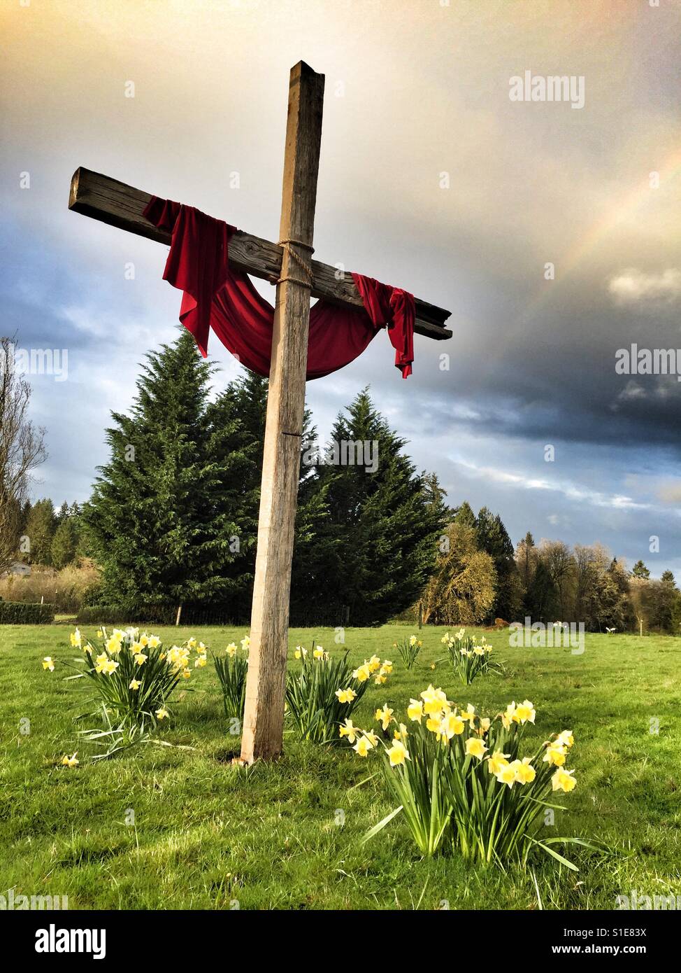 Drawings Cross With Draped Cloth
