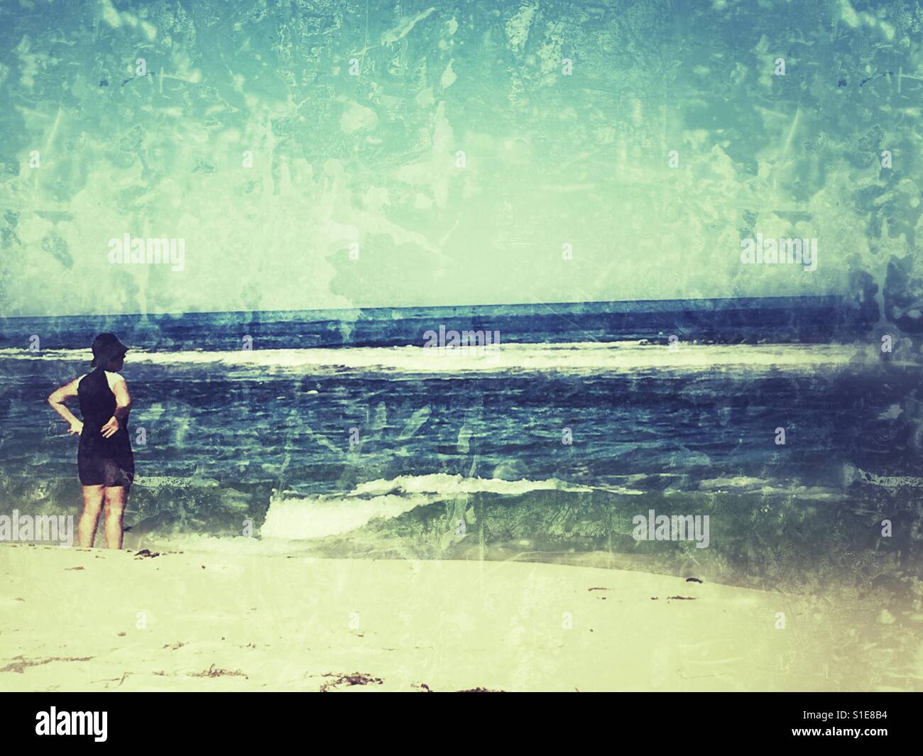 Woman looking at beach hi-res stock photography and images - Alamy