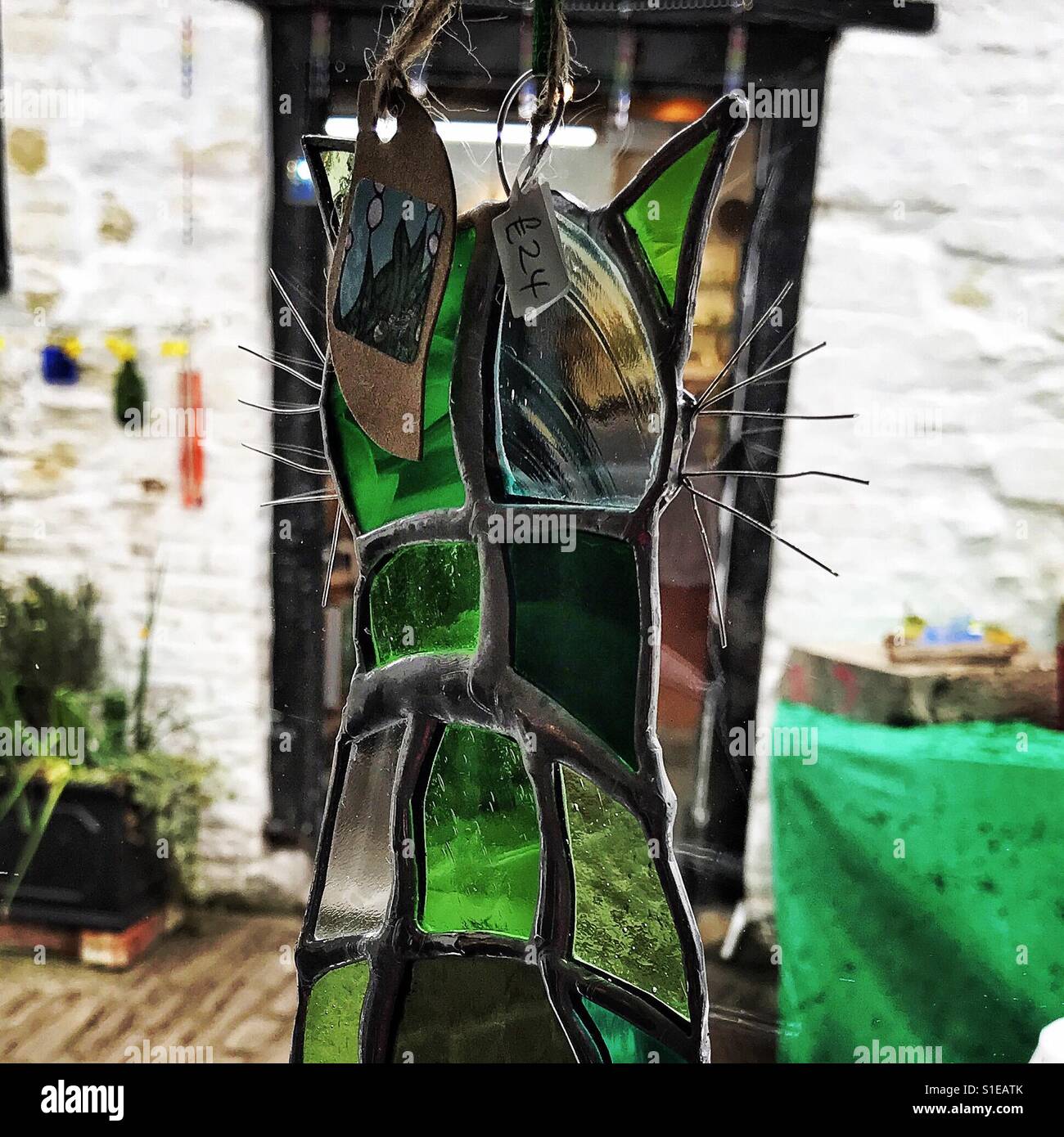 Stained glass cat Stock Photo - Alamy