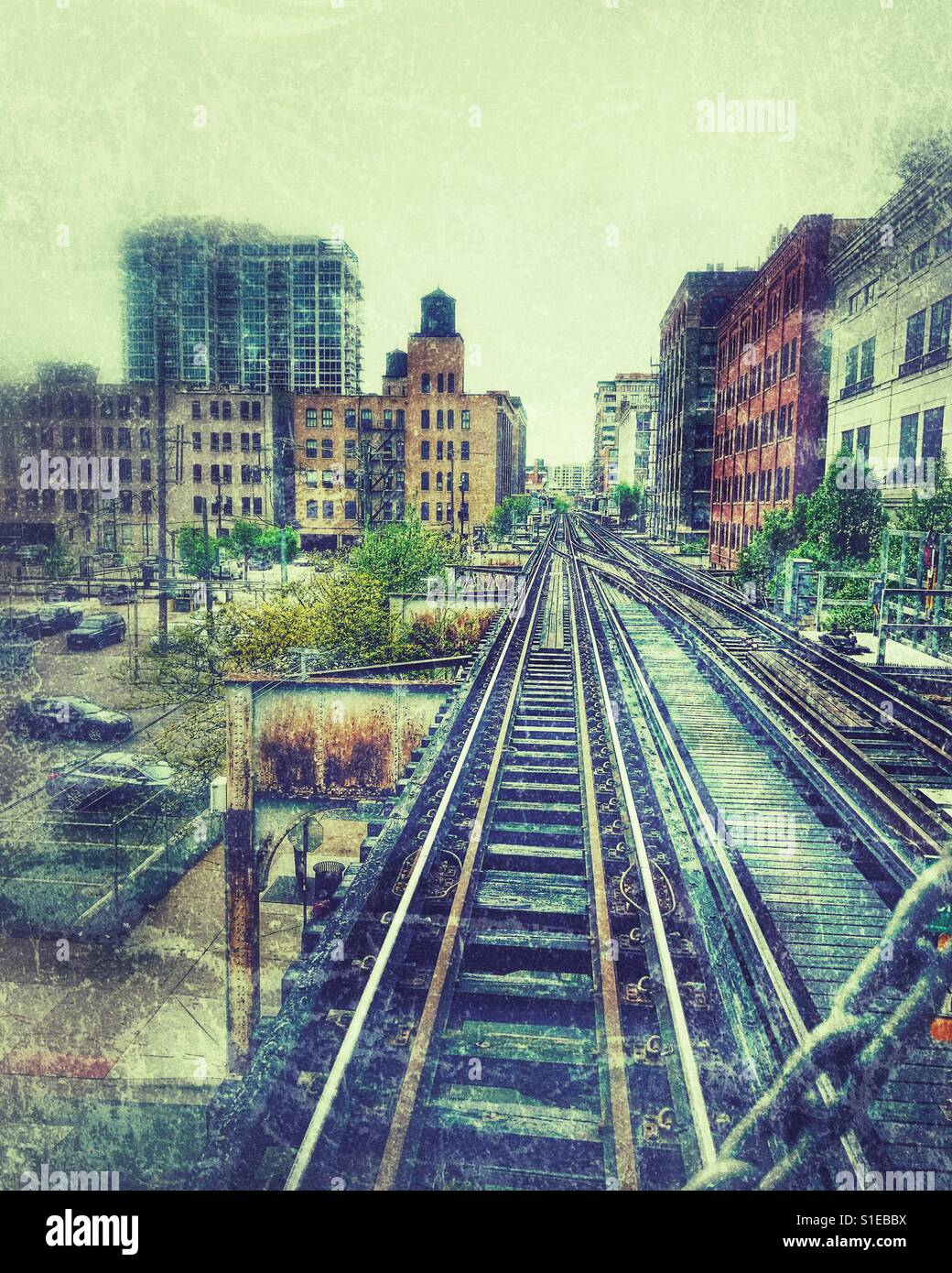 Chicago elevated tracks hi-res stock photography and images - Alamy