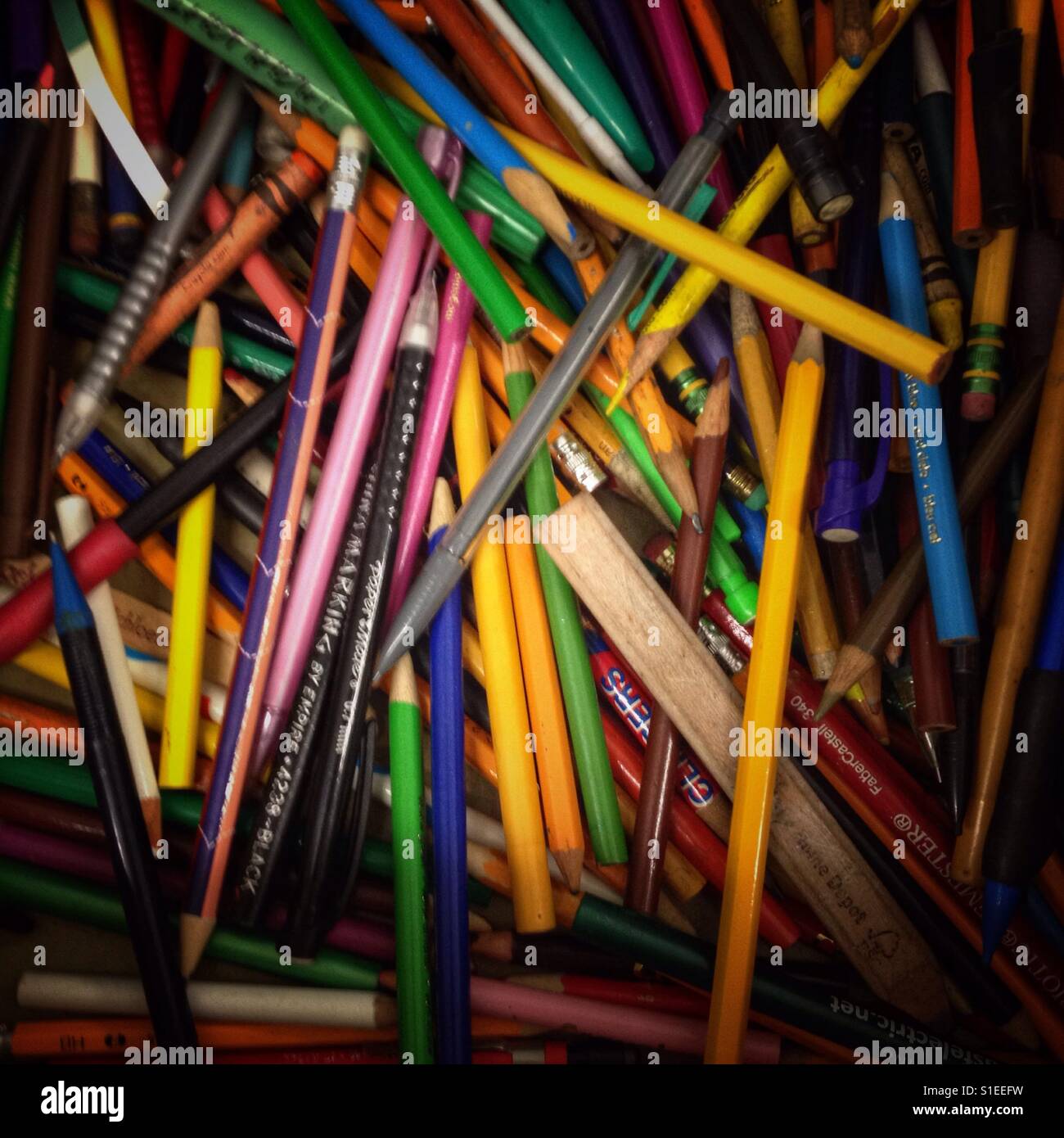 Pile of pencils Stock Photo - Alamy