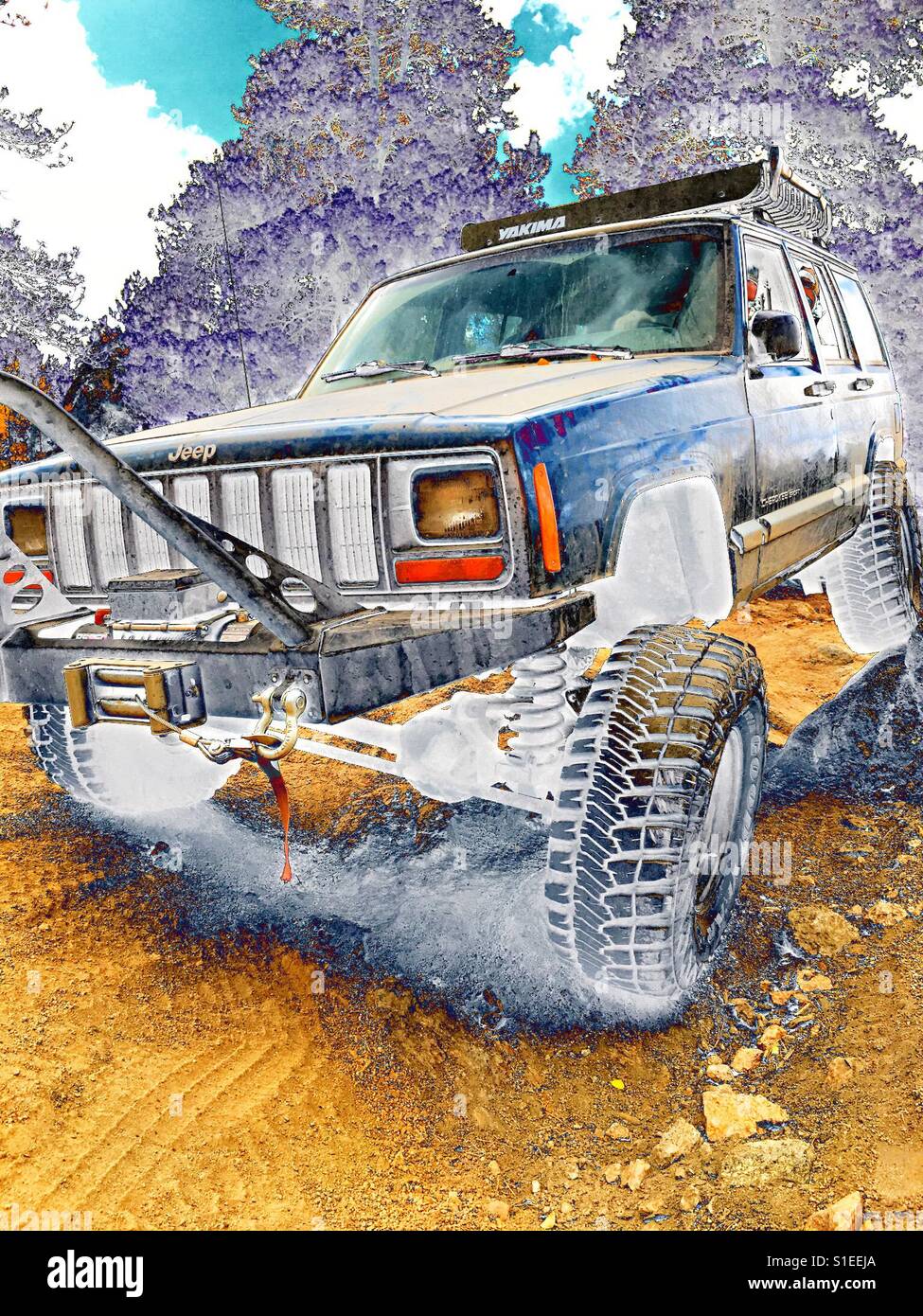 Lifted Jeep Drawings