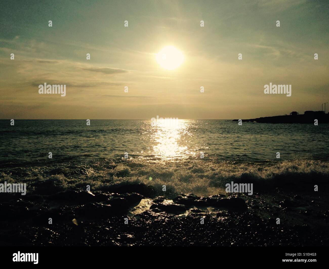 Sunset Beach in Rest Bay Porthcawl South Wales Stock Photo - Alamy