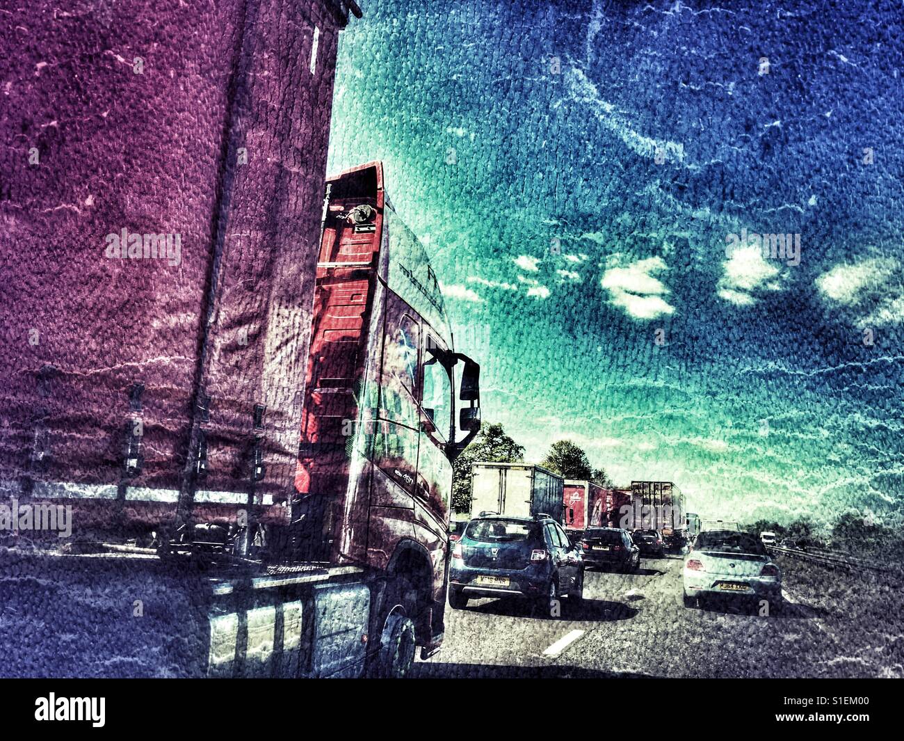 Traffic jam on the M6 motorway Stock Photo - Alamy